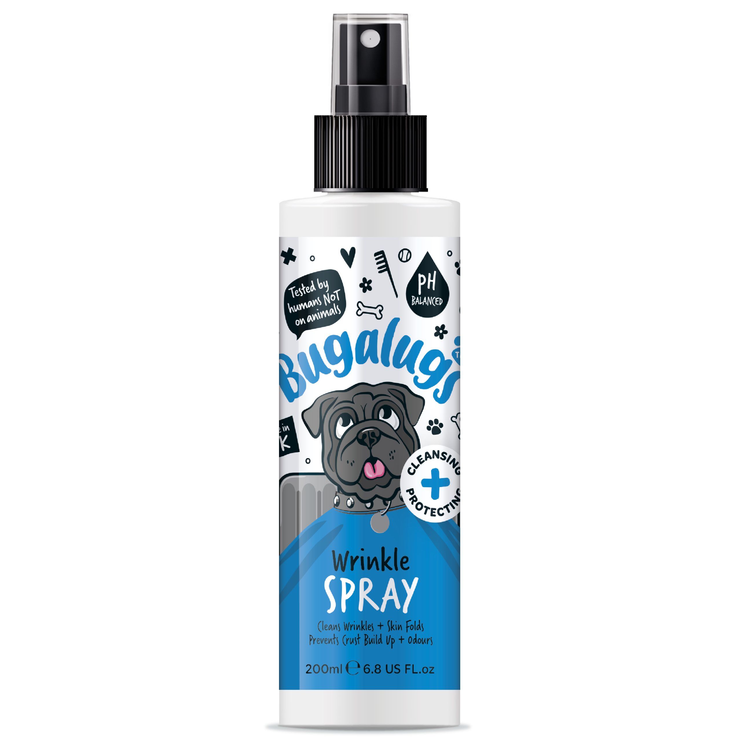Bugalugs Wrinkle Spray 200ml - spray z chlorheksydyną do higieny fałd ...