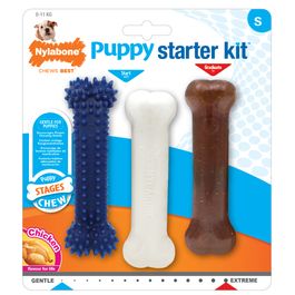 Nylabone Chicken Starter Kit S - Set of Three Chew Toys for Puppies